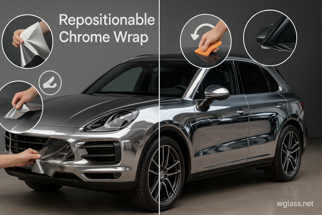 Repositionable Chrome Wrap Film | Easy Car Restyling