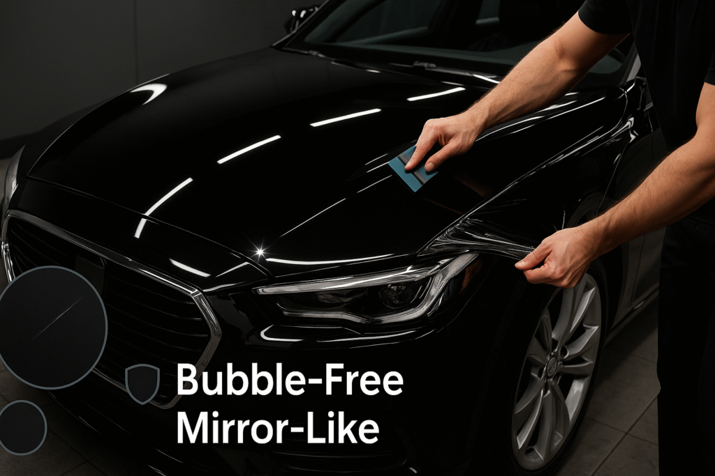 Mirror-Like Black PPF – Premium Bubble-Free Finish